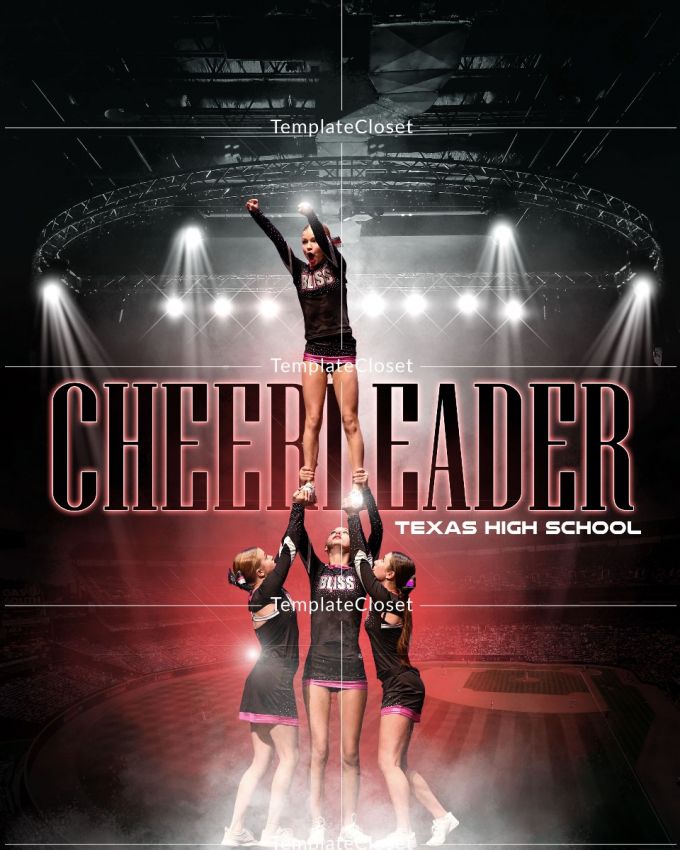 Cheerleader Sports Photoshop Template