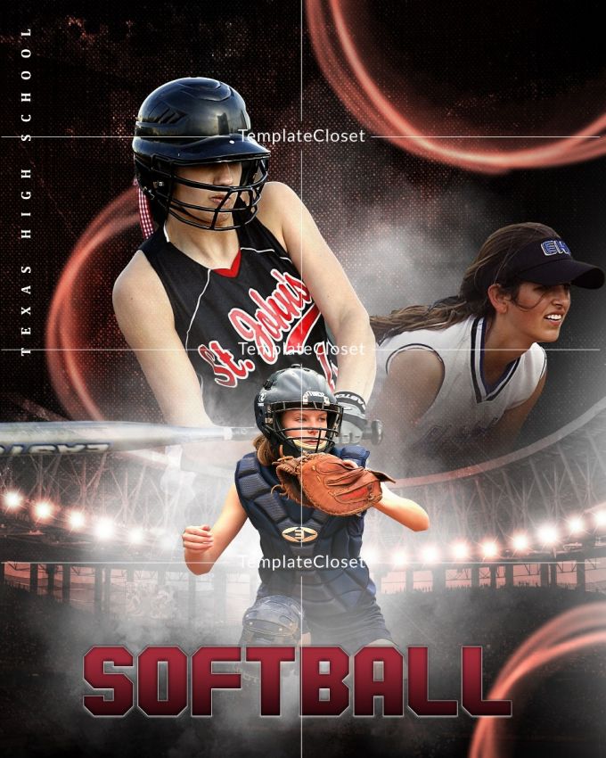 Softball - Customizable Sports Photoshop Template