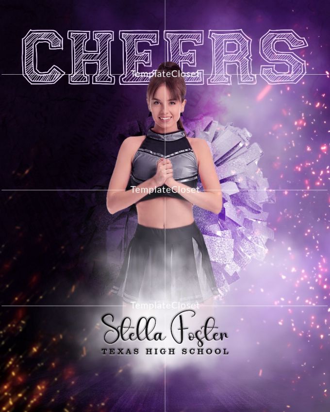 Cheerleader Sports Photoshop Template