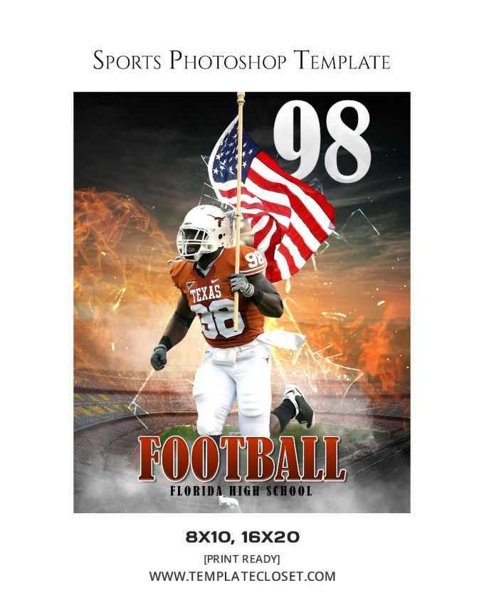 Football Sports Fully Customized Layered Photoshop Template