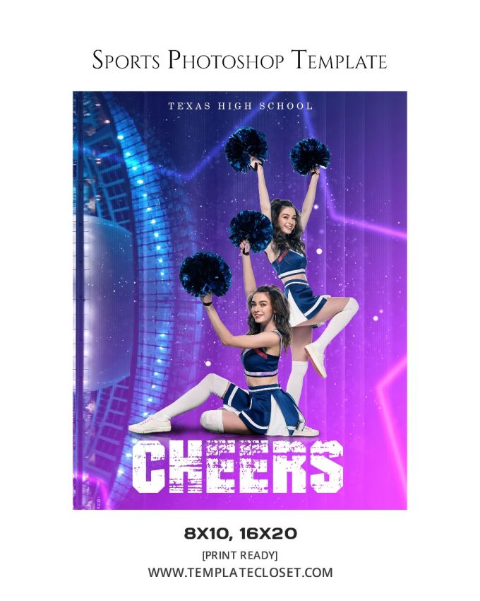 Cheerleader Sports Photoshop Template