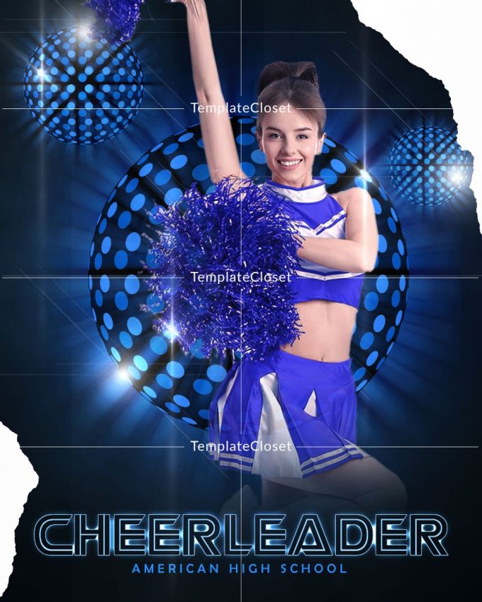 Cheerleader Sports Photoshop Template