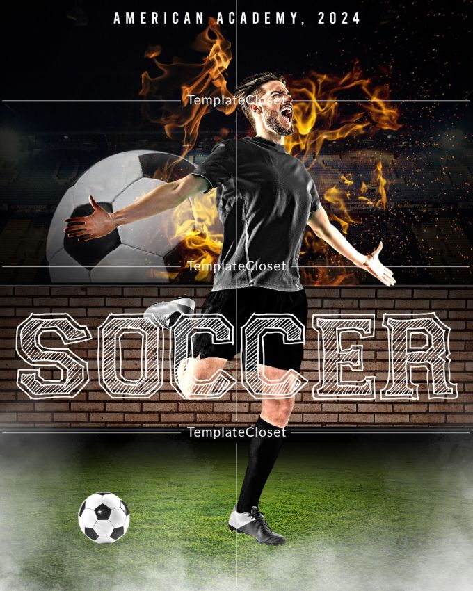 Soccer Memory Mate Customized Layered Photoshop Template