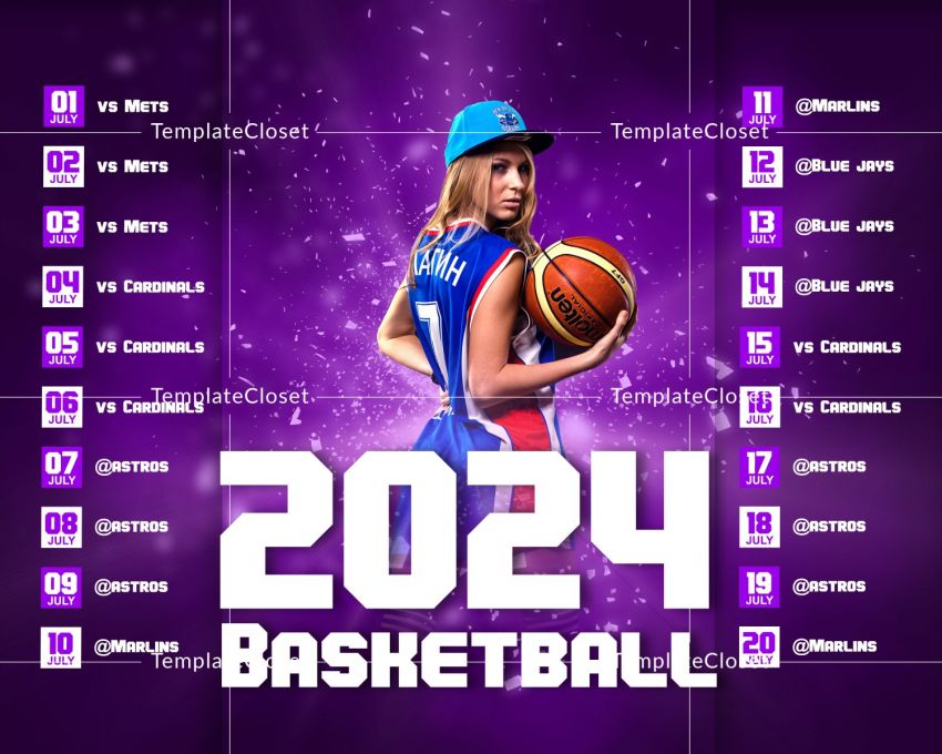 Basketball Print Ready Photoshop Layered Card