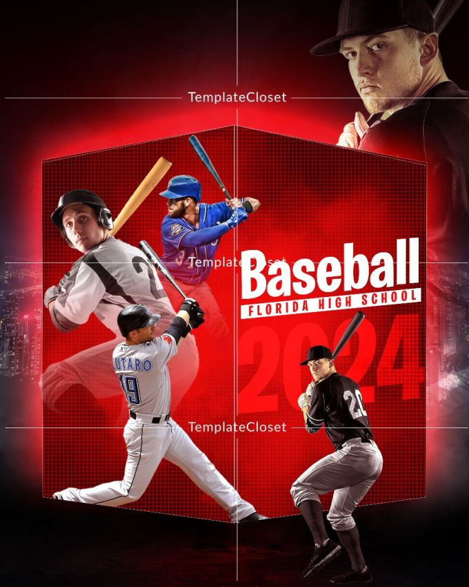 Baseball Memory Mate Photoshop Layered Template