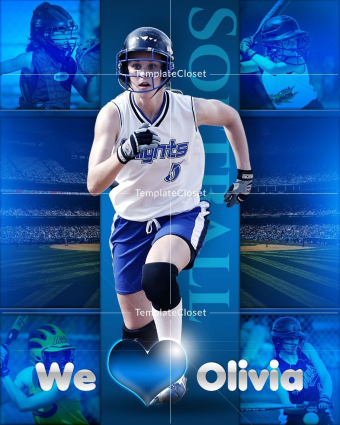 Softball - Customizable Sports Photoshop Template