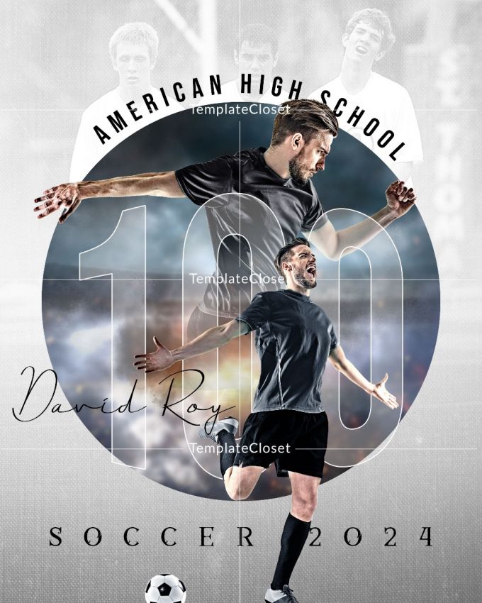 Soccer Memory Mate Customized Layered Photoshop Template