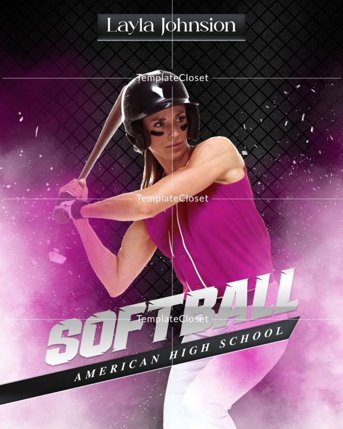 Softball - Customizable Sports Photoshop Template