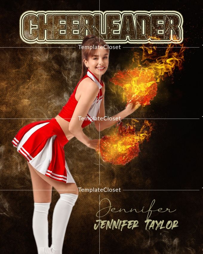Cheerleader Sports Photoshop Template