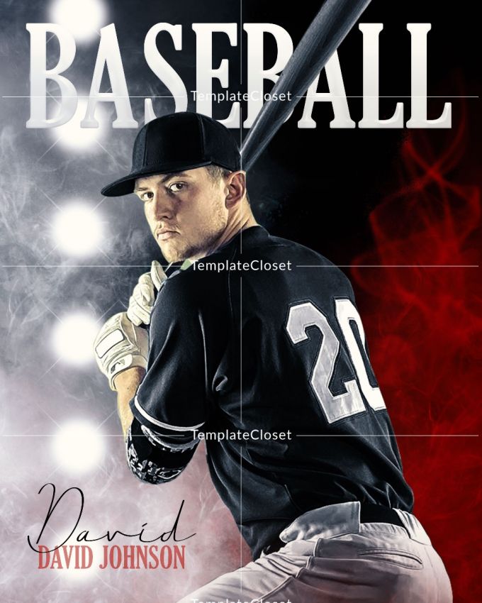 Baseball Memory Mate Photoshop Layered Template