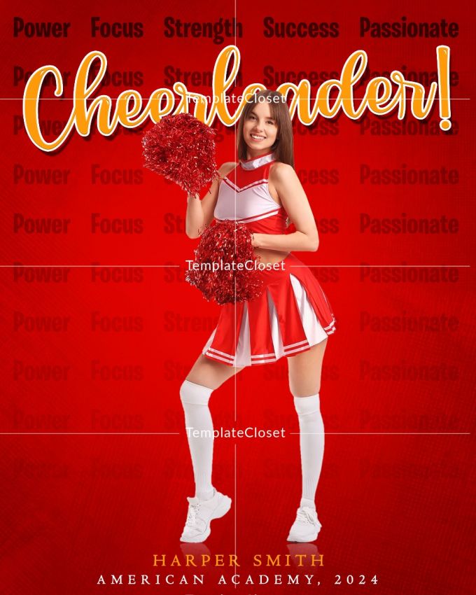 Cheerleader Sports Photoshop Template