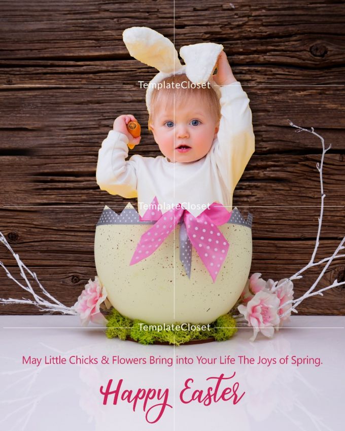 Cute Baby Easter Photography Template