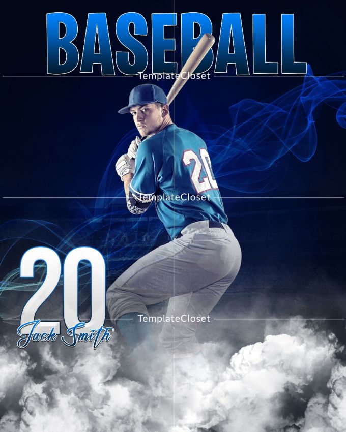 Baseball Memory Mate Photoshop Layered Template