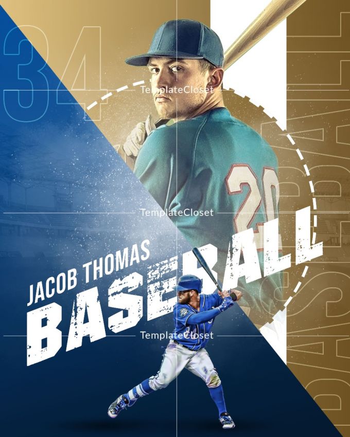 Baseball Memory Mate Photoshop Layered Template