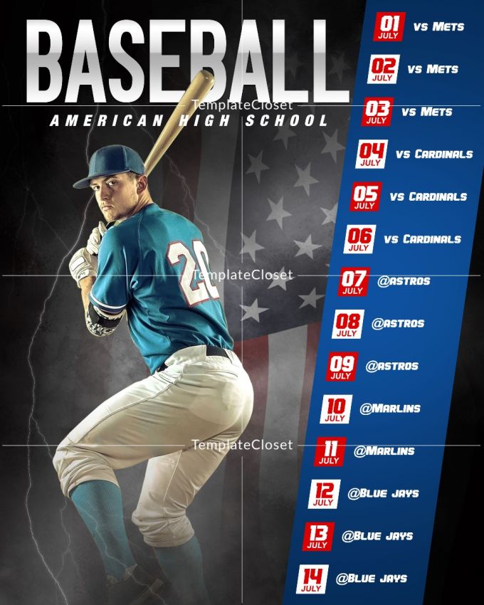 Baseball Memory Mate Photoshop Layered Template