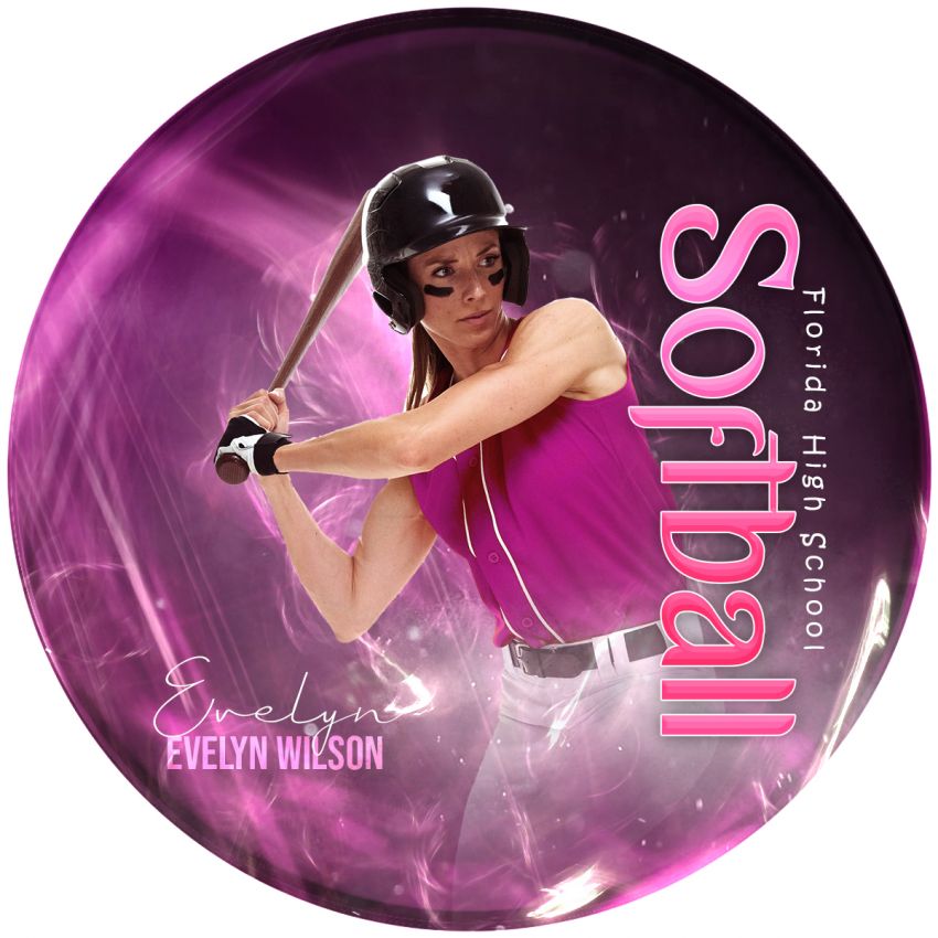 Softball - Customizable Sports Button