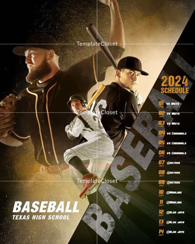 Baseball Memory Mate Photoshop Layered Template