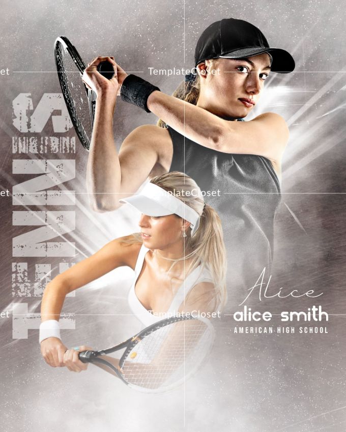 Tennis Sports Customized Photoshop Template