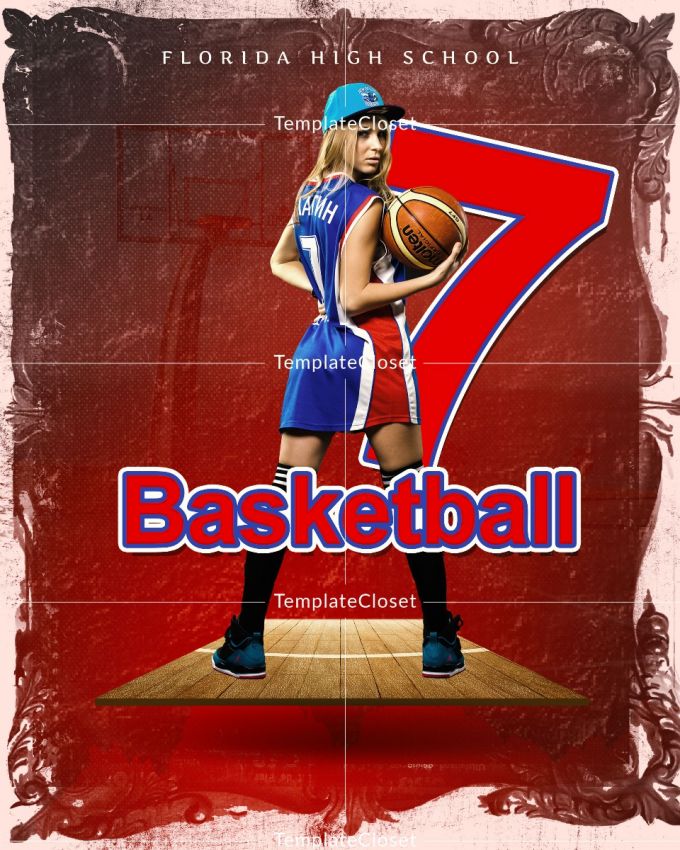 Basketball Print Ready Photoshop Layered Poster