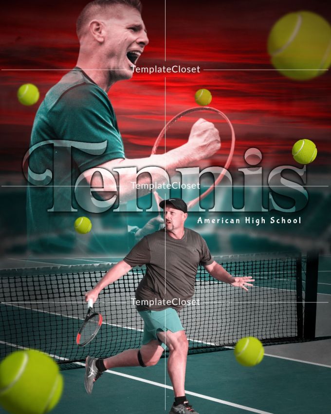 Tennis Sports Customized Photoshop Template