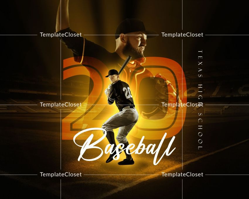 Baseball Memory Mate Photoshop Layered Template