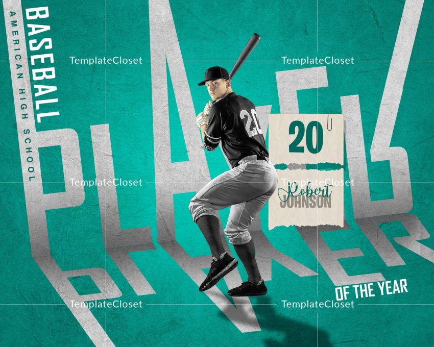 Baseball Memory Mate Photoshop Layered Template