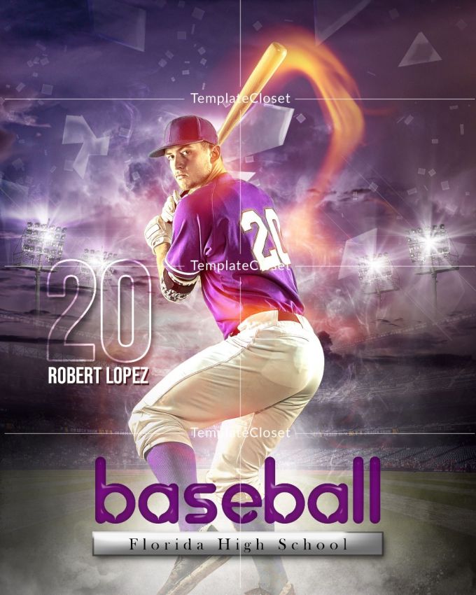 Baseball Memory Mate Photoshop Layered Template