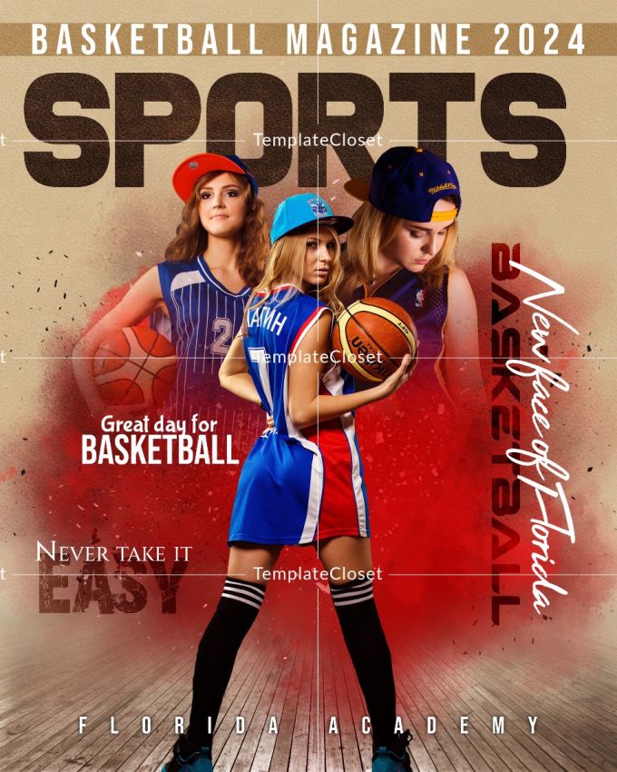 Basketball Print Ready Photoshop Layered Poster