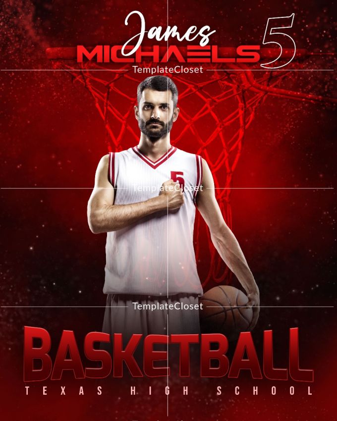 Basketball Print Ready Photoshop Layered Poster
