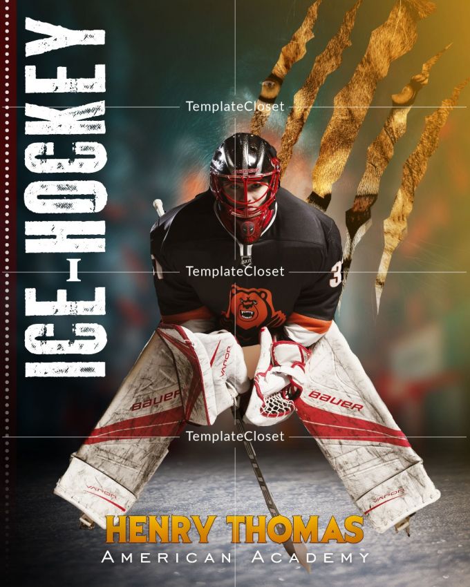 Ice Hockey Sports Light Effect Template
