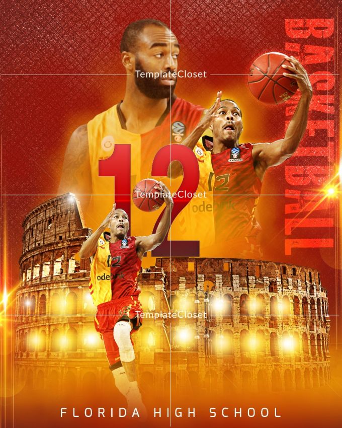 Basketball Print Ready Photoshop Layered Poster