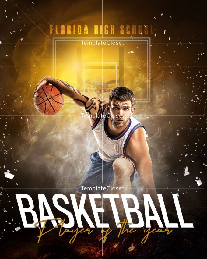 Basketball Print Ready Photoshop Layered Poster