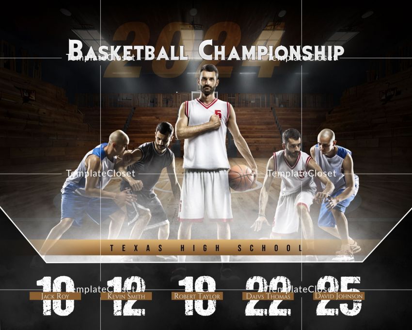 Basketball Print Ready Photoshop Layered Poster