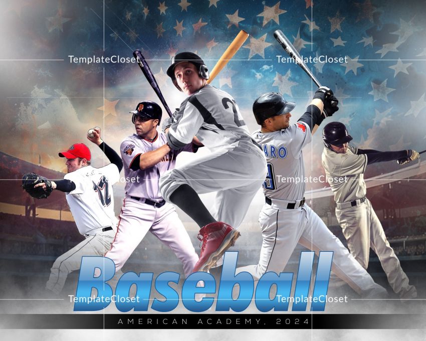 Baseball Memory Mate Photoshop Layered Template