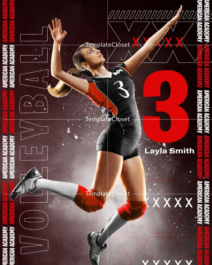 Volleyball Photoshop Layered Template