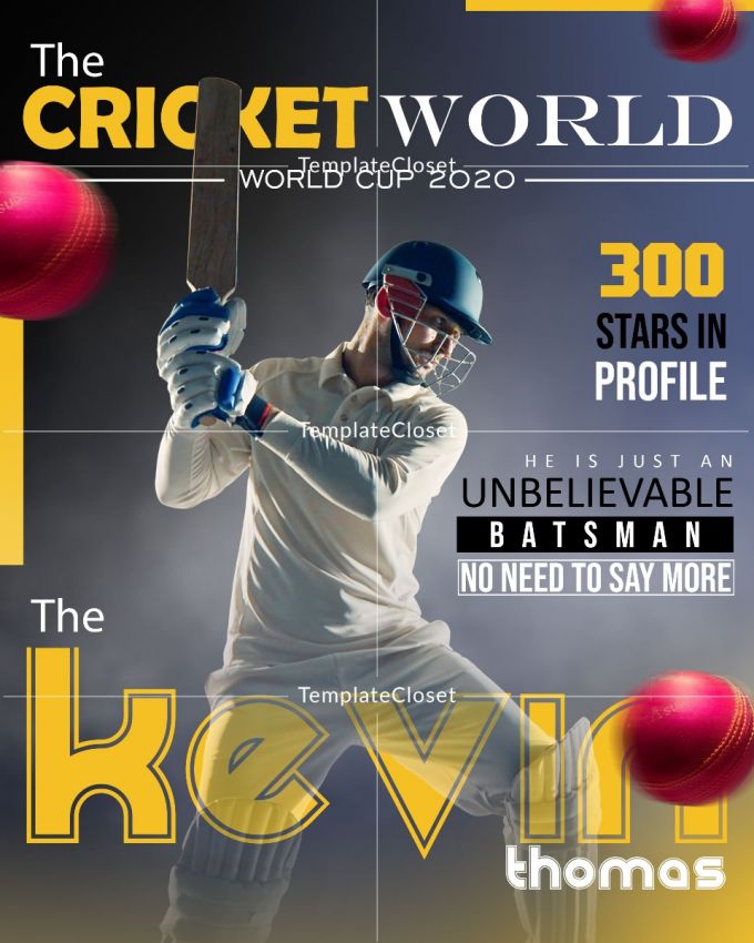 Cricket Magazine Cover Template