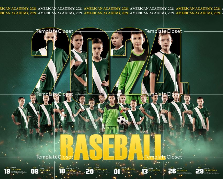 Baseball Memory Mate Photoshop Layered Template