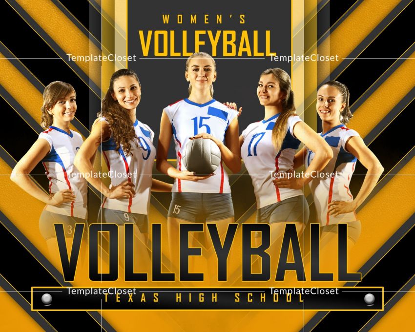 Volleyball Photoshop Layered Template