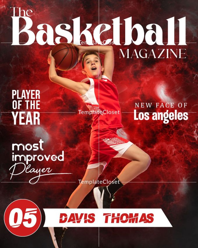 Fully Customized Basketball Magazine Cover