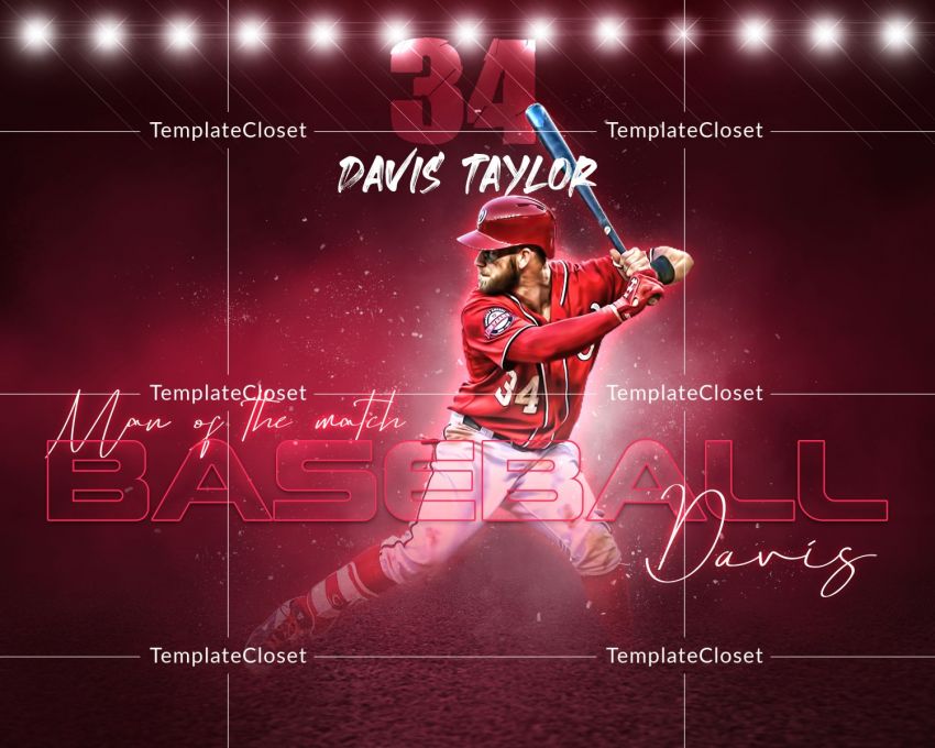 Baseball Memory Mate Photoshop Layered Template