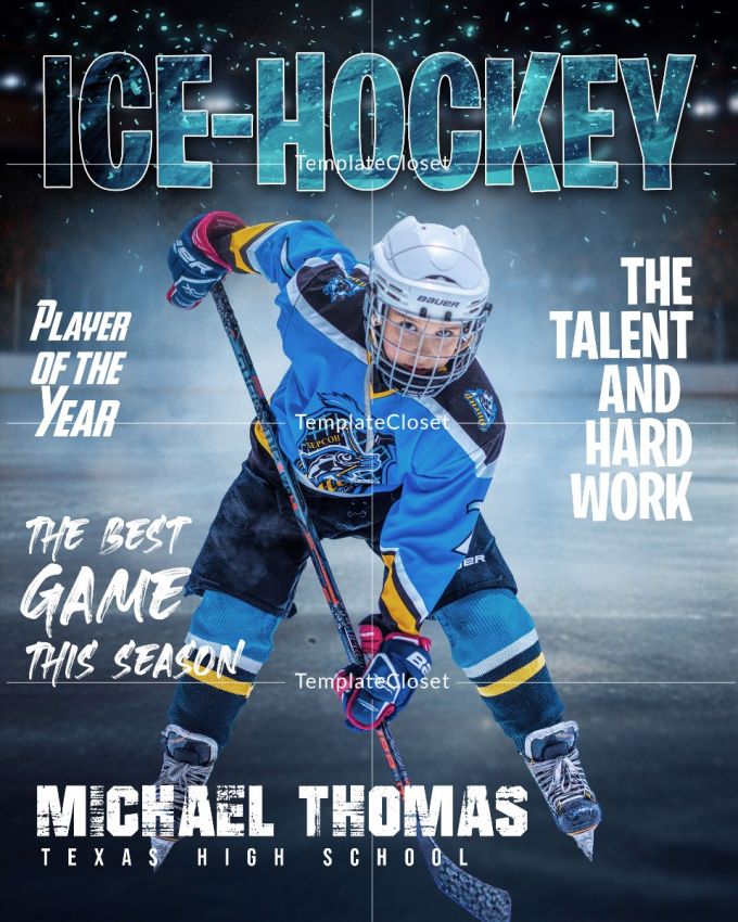 Ice Hockey Magazine Cover Template