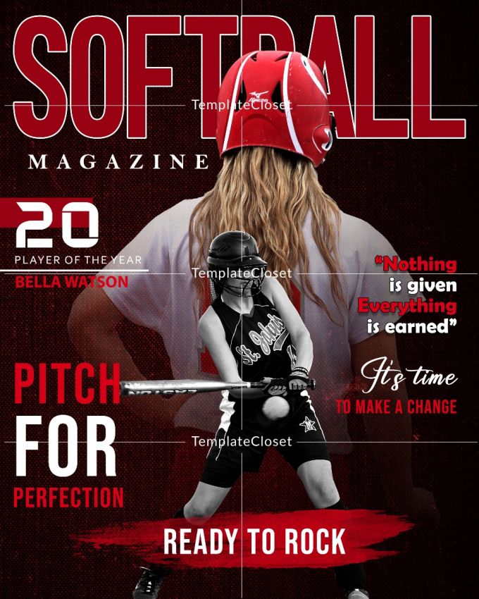 Fully Customized softball Magazine Cover