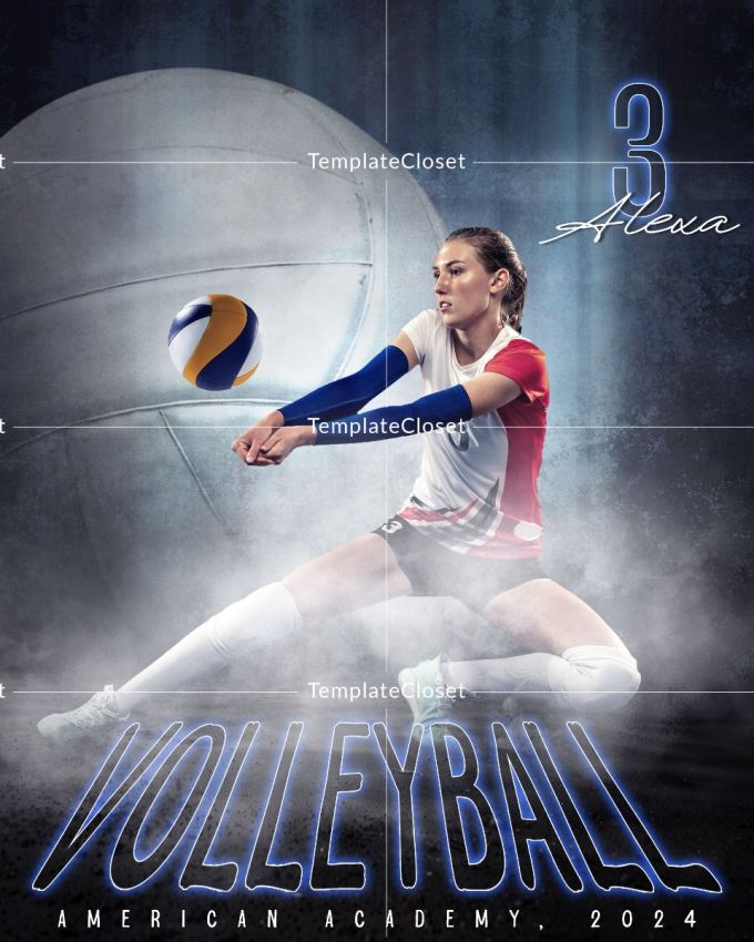 Volleyball Photoshop Layered Template