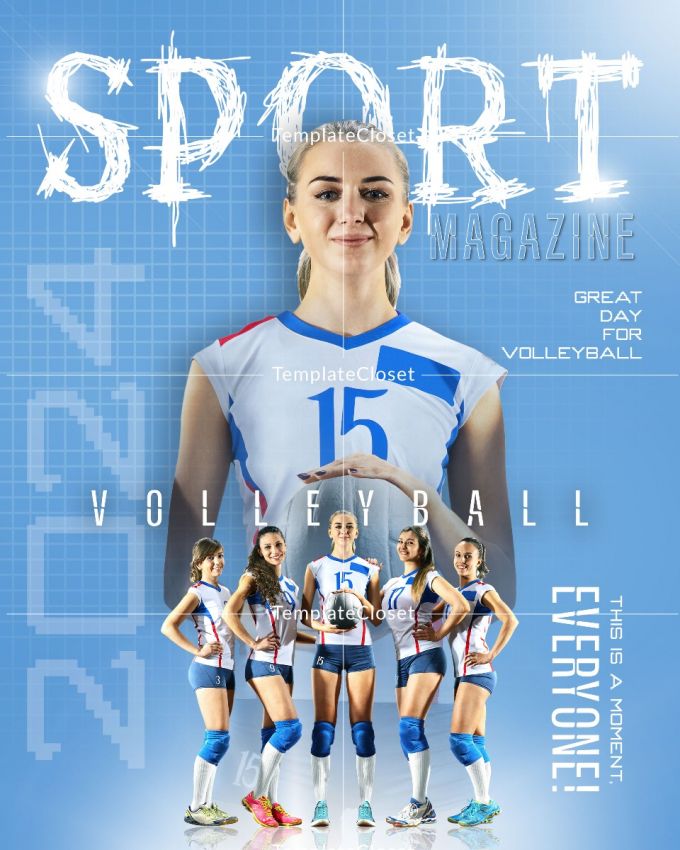 Volleyball Magazine Cover Template