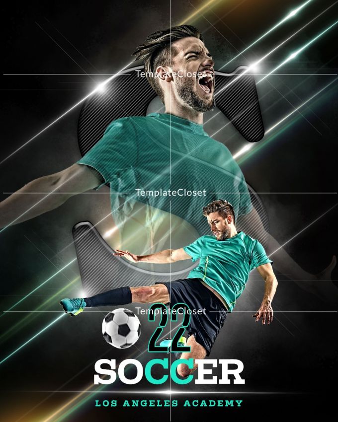 Soccer Memory Mate Customized Layered Photoshop Template