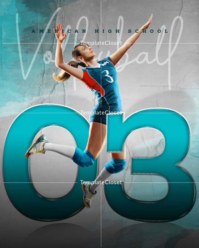 Volleyball Photoshop Layered Template