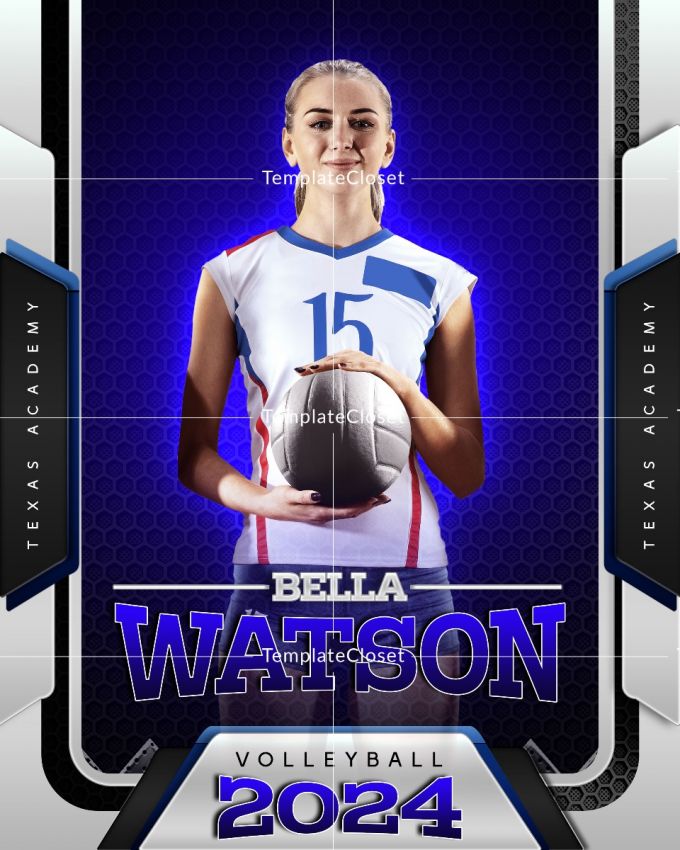 Volleyball Photoshop Layered Template