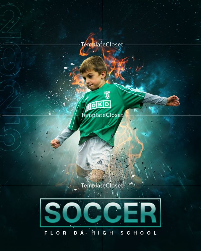 Soccer Memory Mate Customized Layered Photoshop Template