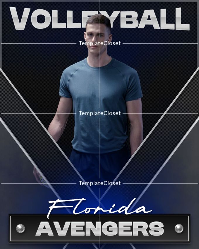 Volleyball Photoshop Layered Template