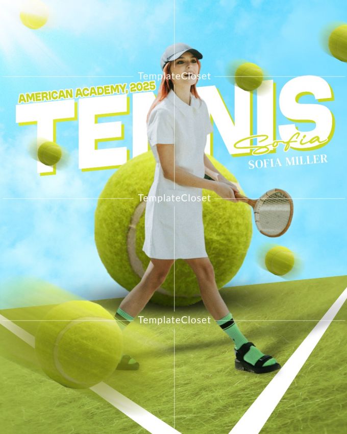 Tennis Sports Customized Photoshop Template